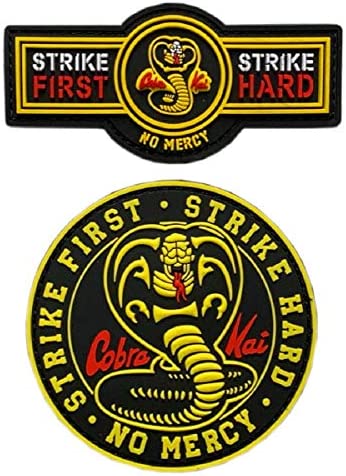 Cobra No Mercy Strike First Karate Kid Patch [3D-PVC Rubber-2PC Bundle ...